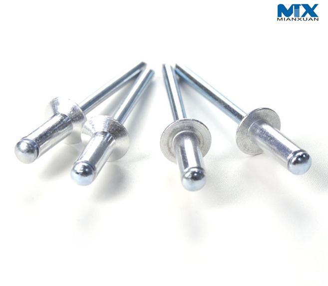 Open End Blind Rivets with Break Pull Mandrel and Protruding Head - Al/St