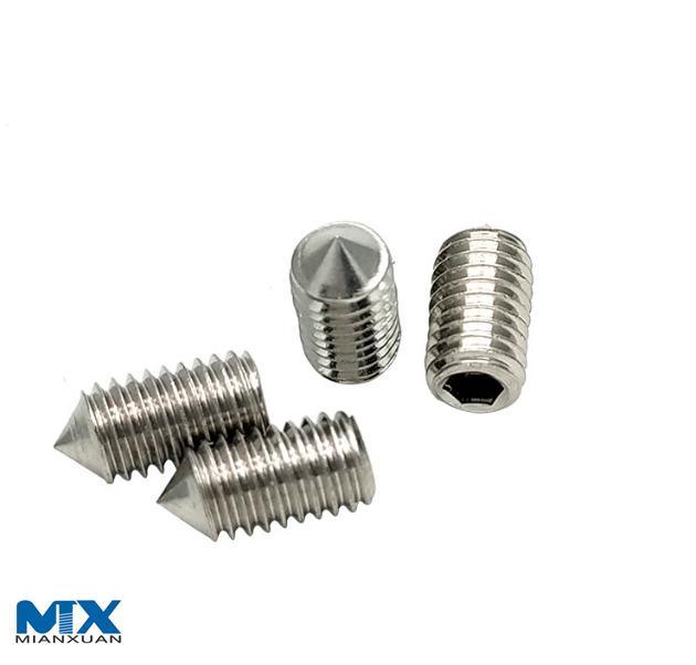 Stainless Steel Hexagon Socket Set Screws with Flat Point