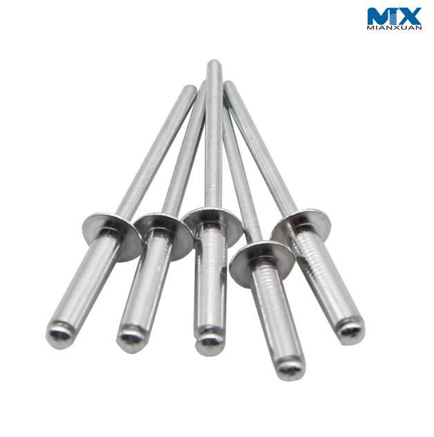 Open End Blind Rivets with Break Pull Mandrel and Protruding Head - St/St