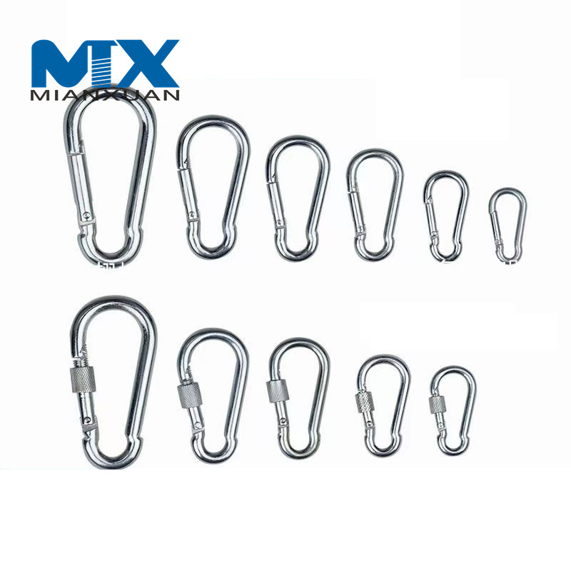 Stainless Steel Carabiner DIN5299 Spring Snap Hook Round Wire and Forged