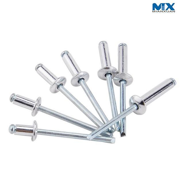 Open End Blind Rivets with Break Pull Mandrel and Protruding Head - Al/St