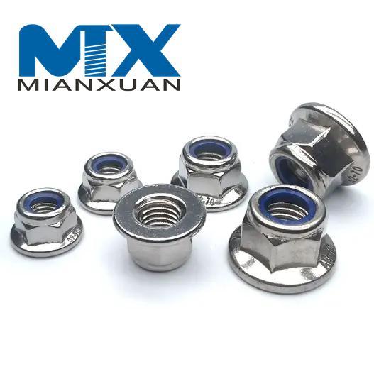 High Strength Hexagon Nylon Insert Lock Nuts with Flange